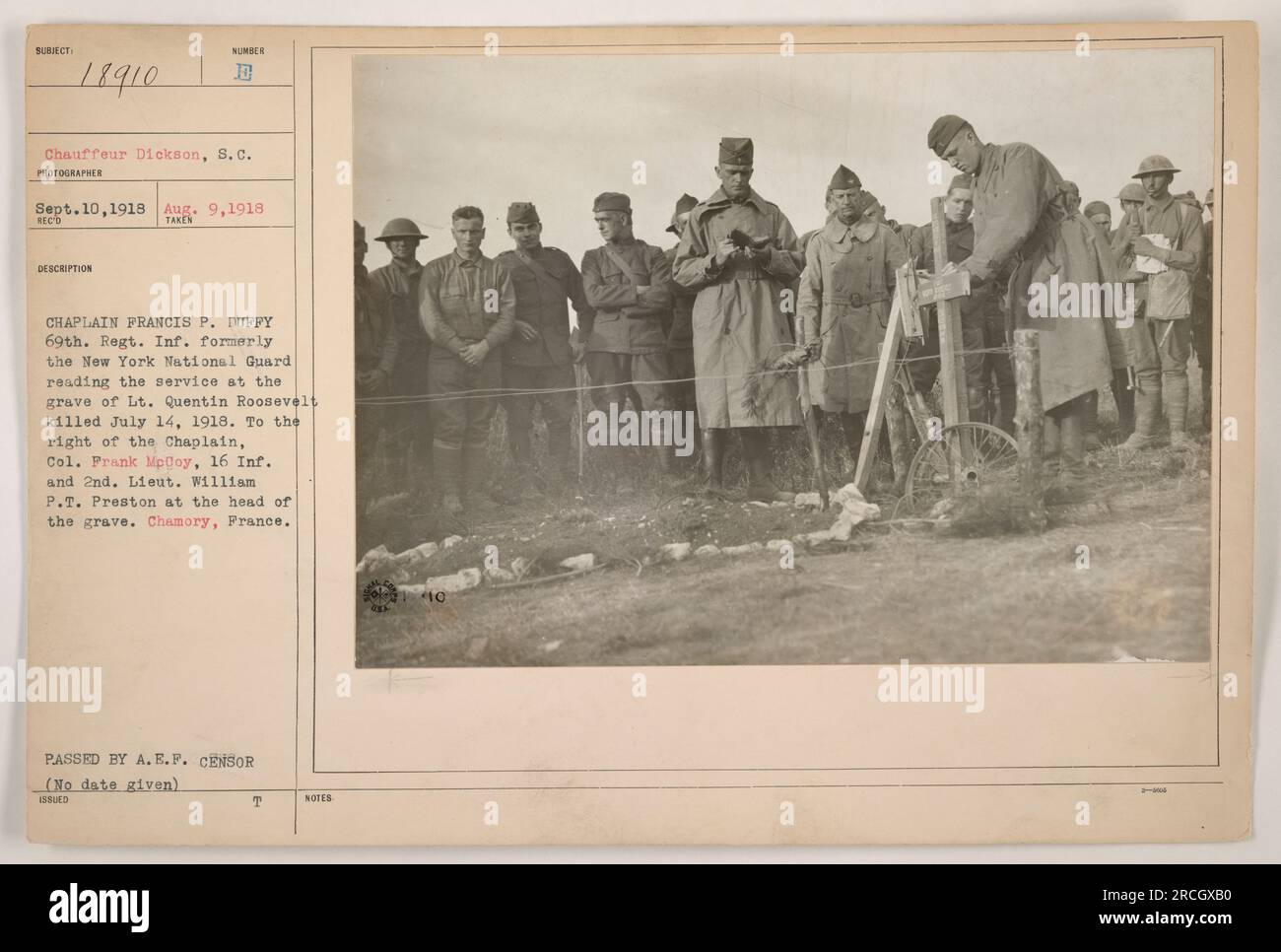 Chaplain Francis P. Duffy of the 69th Regiment Infantry, previously from the New York National ...
