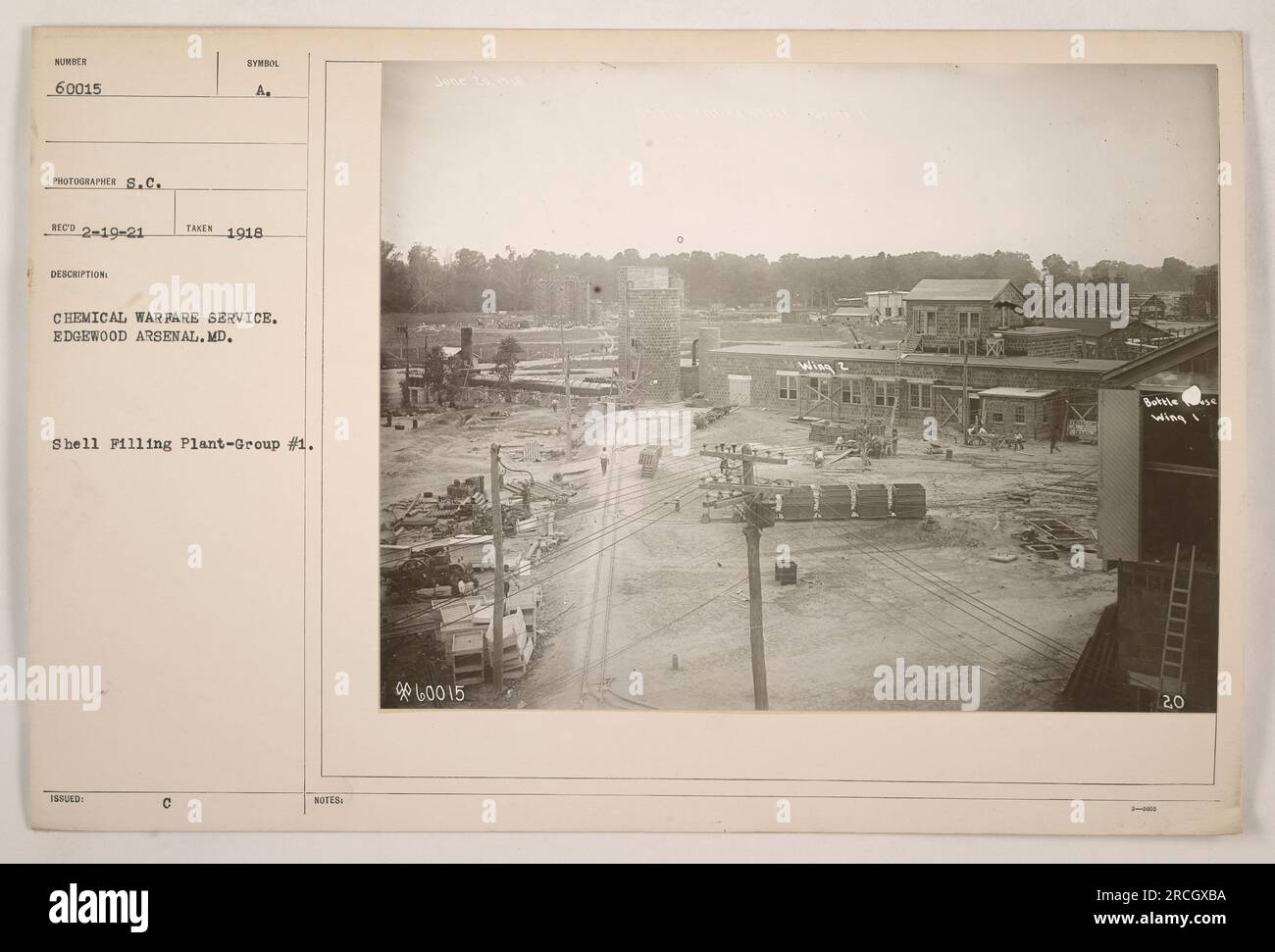 This image captures a shell filling plant at Edgewood Arsenal in ...