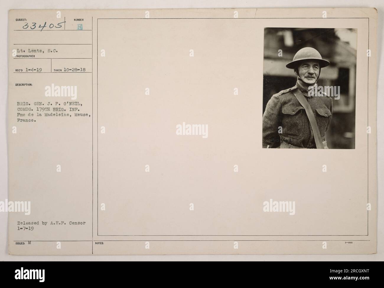Brigadier General J.P. O'Neil, commander of the 179th Infantry Brigade ...
