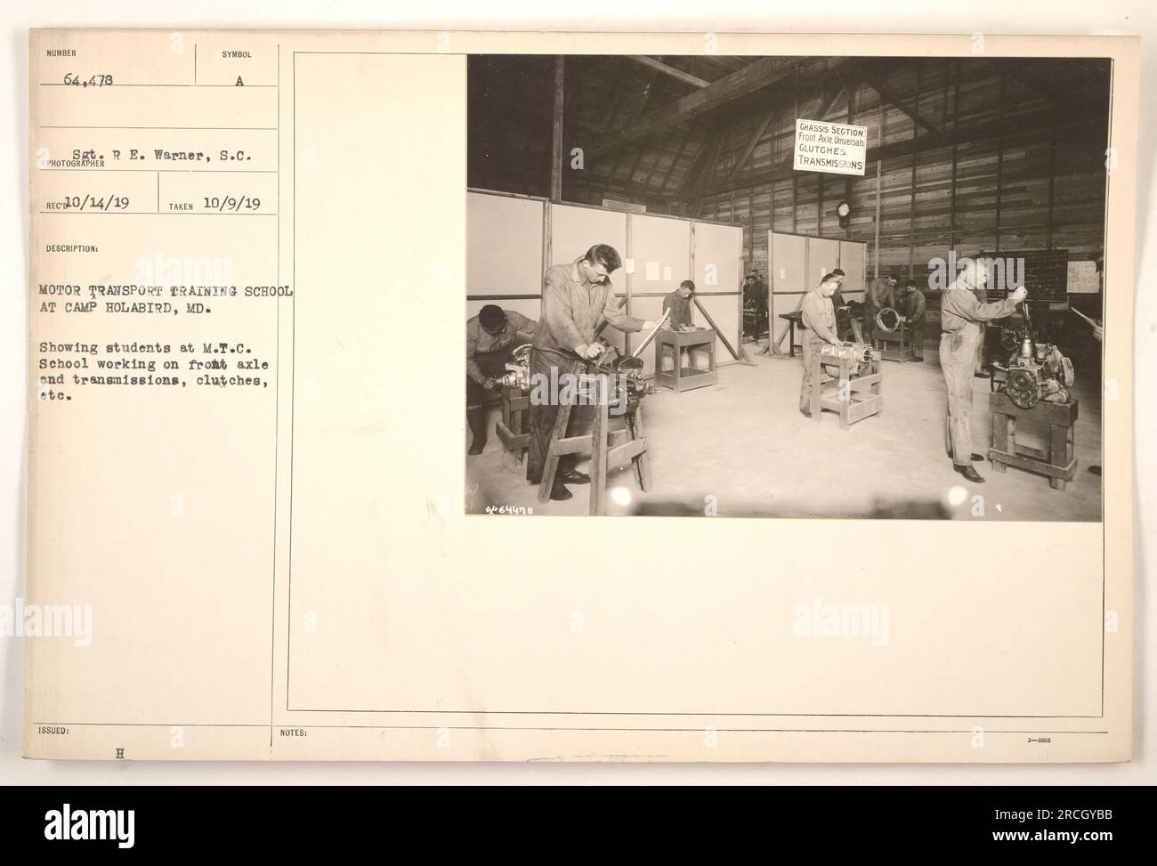 Caption: Students at the Motor Transport Training School at Camp ...