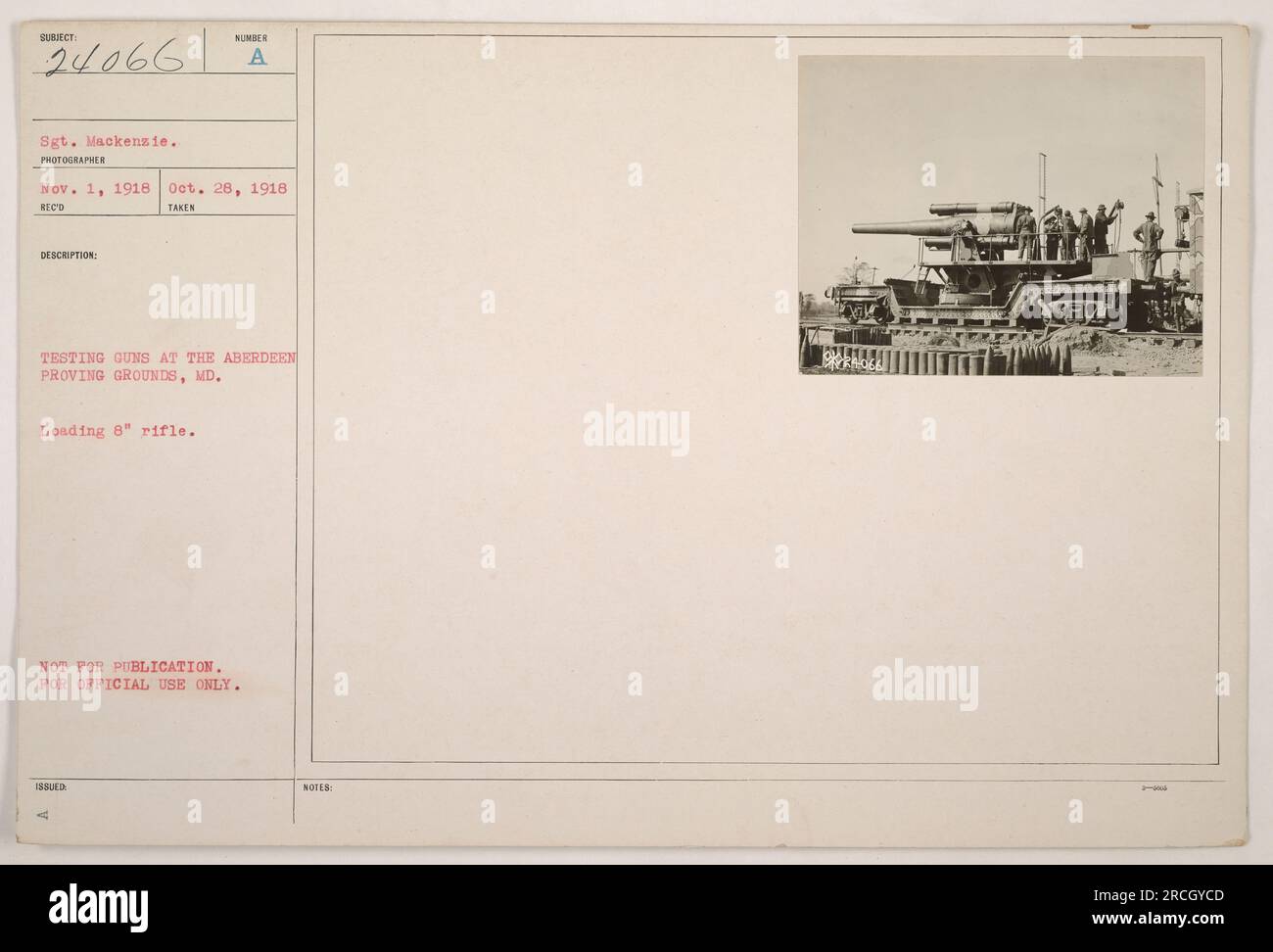 Sgt. Mackenzie is seen in this photograph taken by Nov. 1, 1918, at the ...