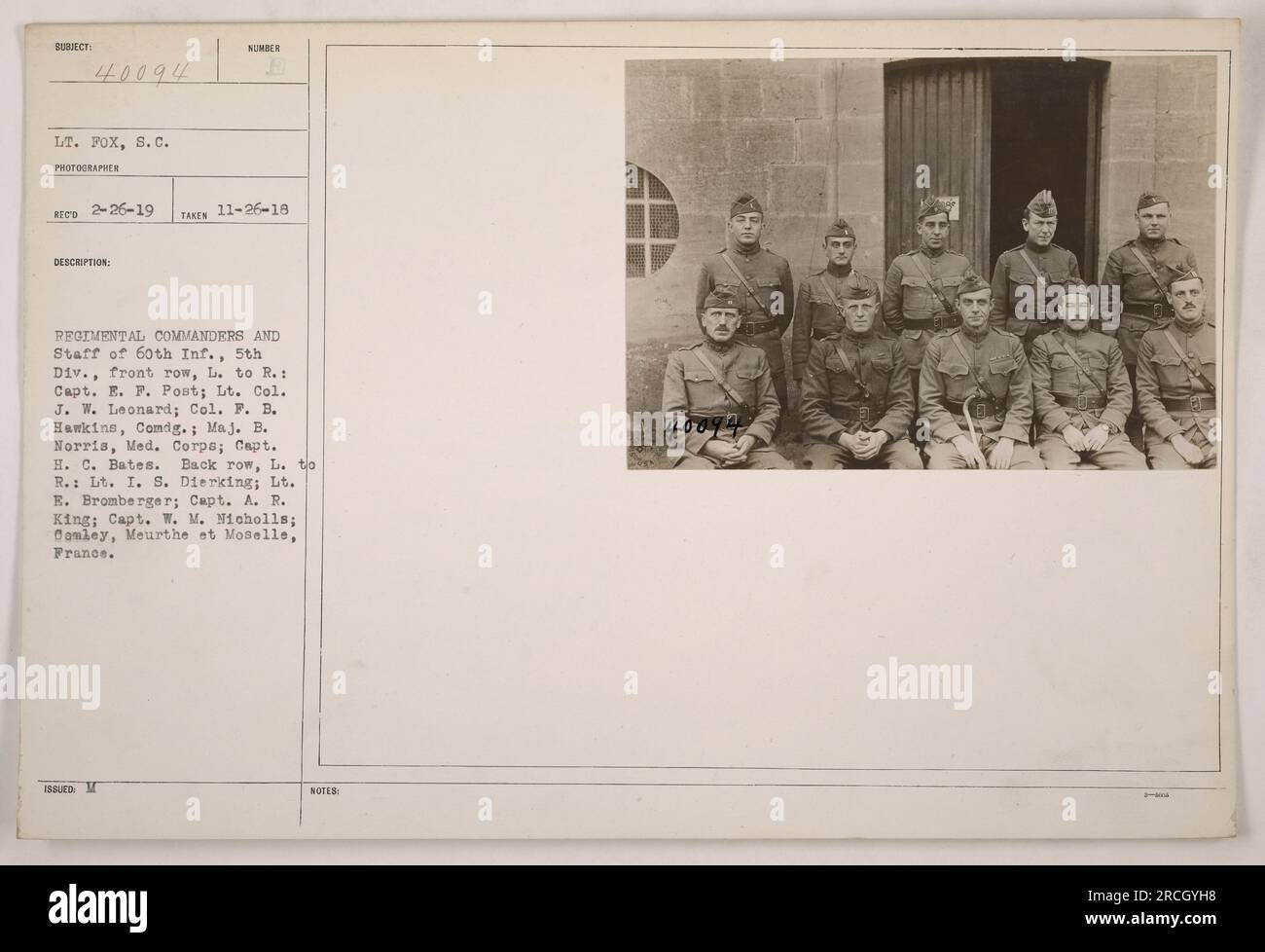 Regimental commanders and staff of the 60th Infantry, 5th Division, are ...