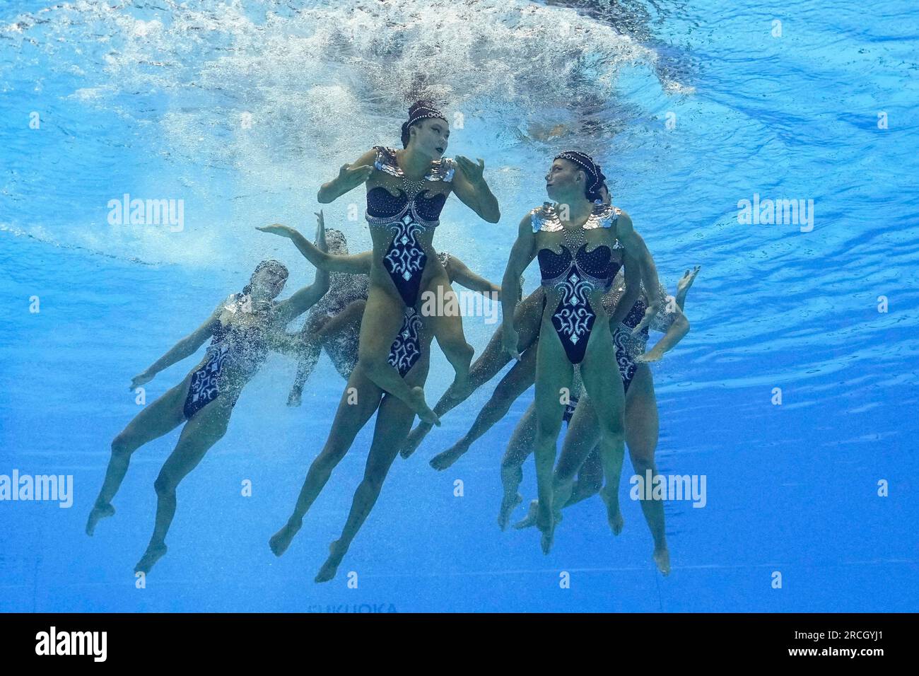 United States team competes in the team acrobatic of artistic swimming ...