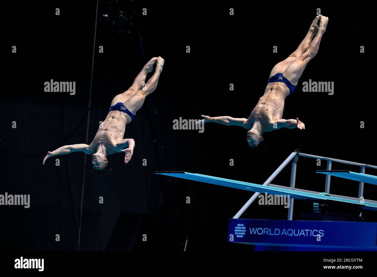 Fukuoka, Japan. 15th July, 2023. Anthony Harding and Jack Laugher of ...