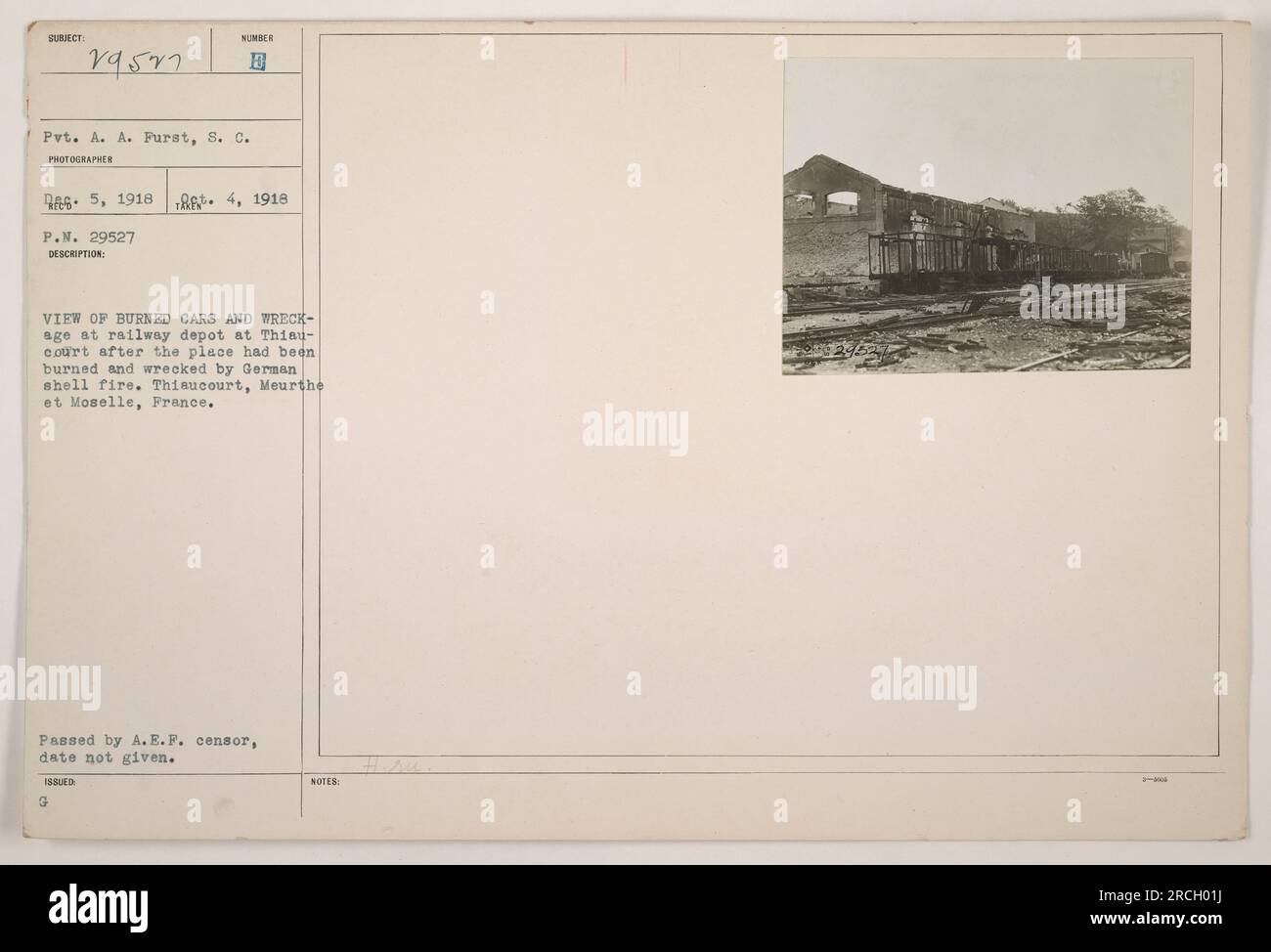 Caption: "Photograph depicting the aftermath of a German shell attack ...