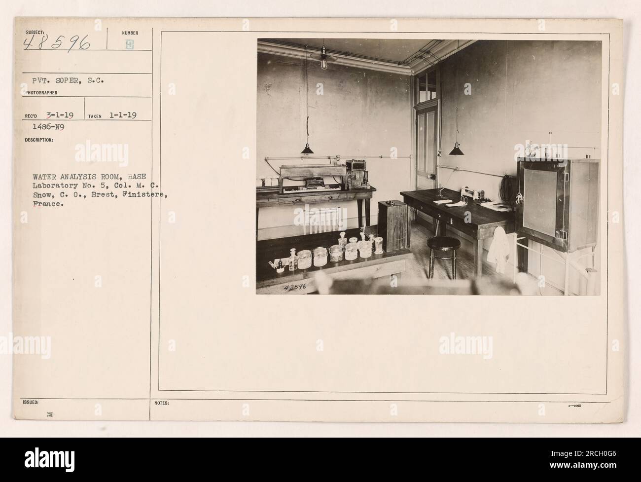 Water analysis room in Base Laboratory No. 5, located in Brest ...