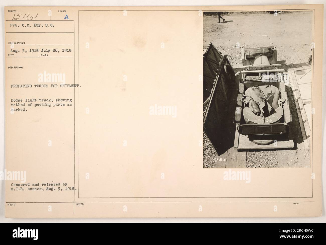 Private C.C. Eby from the Signal Corps is seen in this photograph taken ...