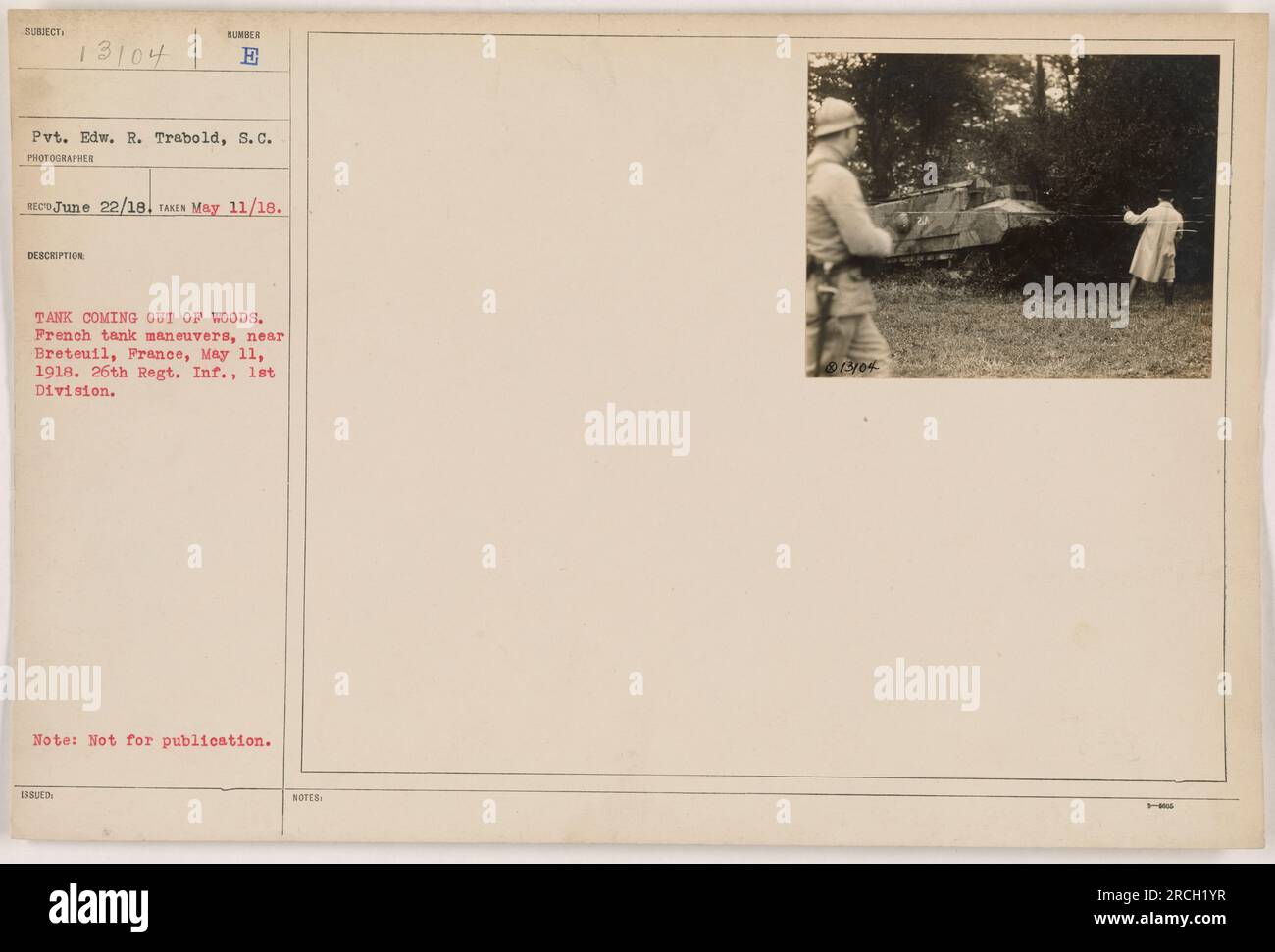 Factual caption: "Pvt. Edw. R. Trabold of the Signal Corps captured ...