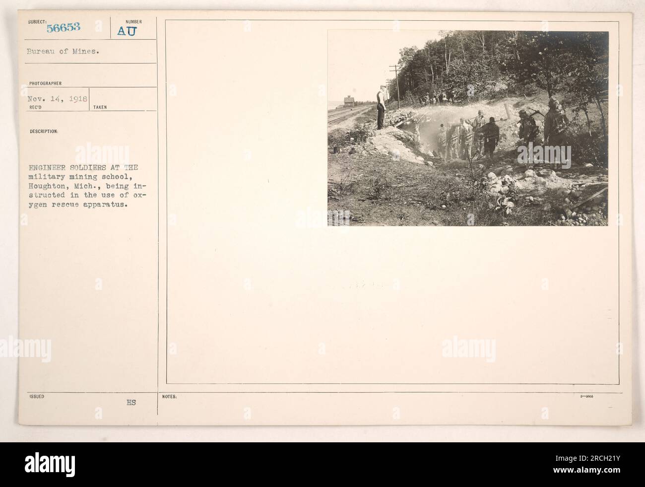 Engineer soldiers training at the Military Mining School in Houghton ...