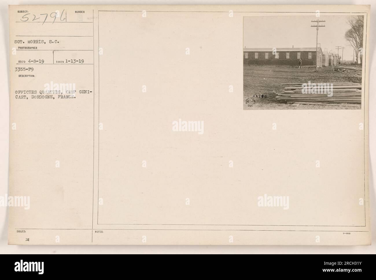 Officers' quarters at Camp Genicart in Dordogne, France. This ...