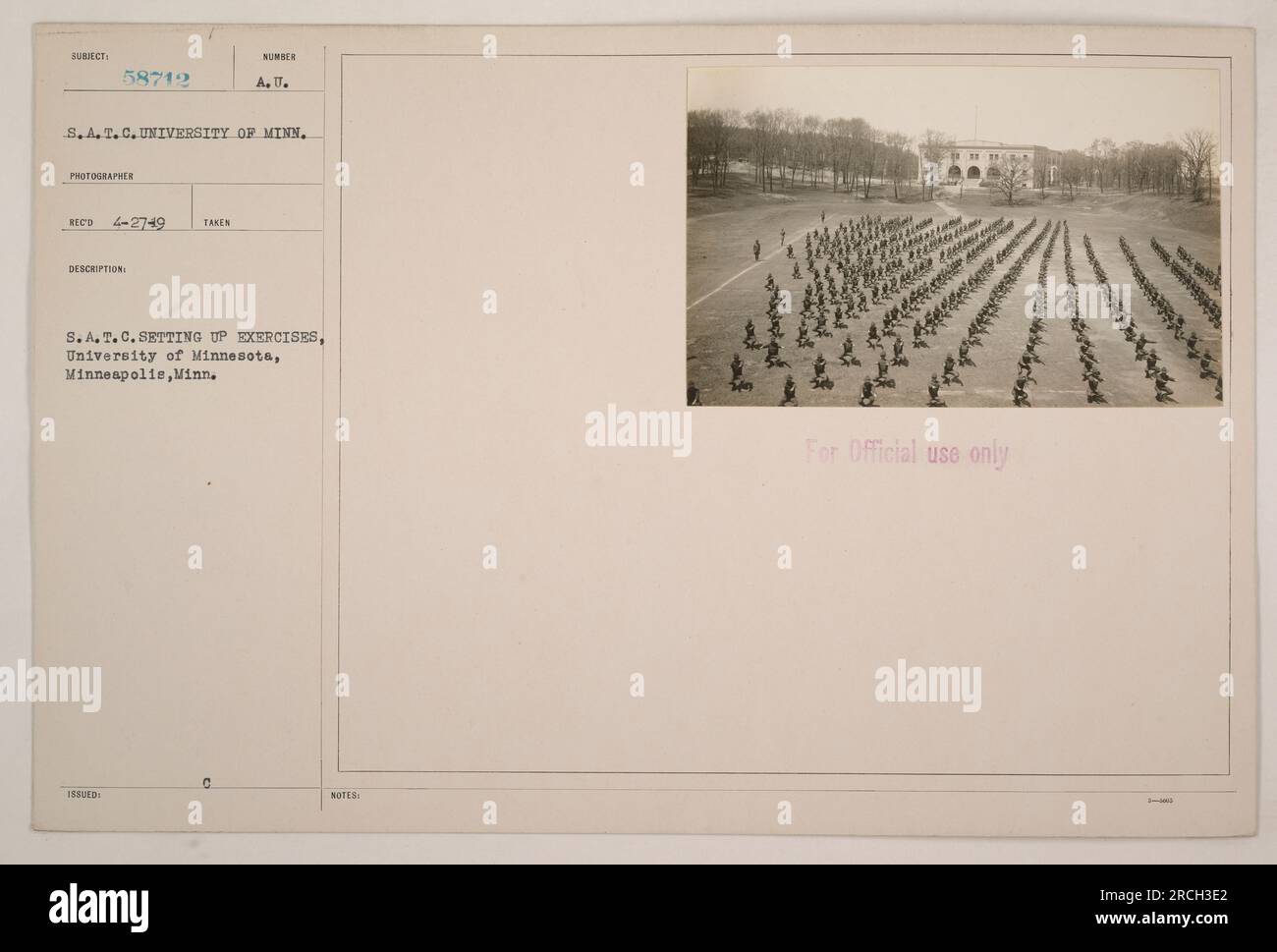 Soldiers from the Student Army Training Corps (S.A.T.C.) at the ...