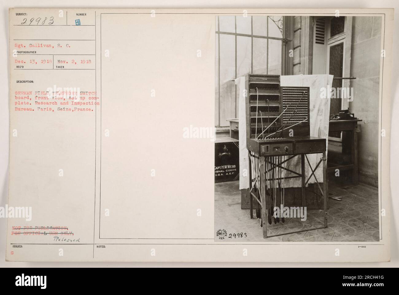 Image caption: "German Field Telephone Switchboard, front view, fully ...