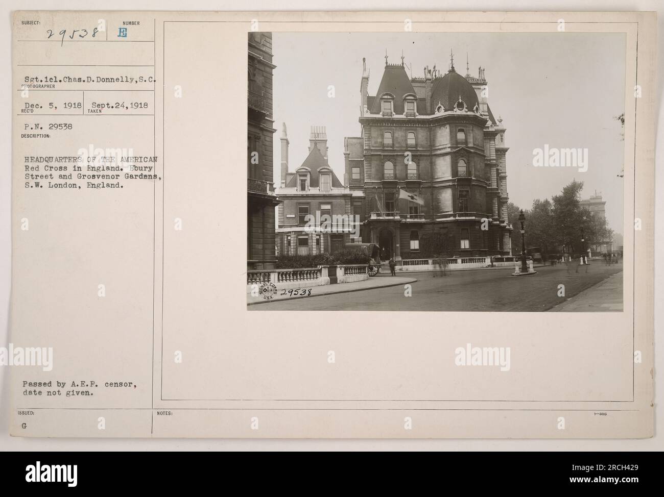 A photograph of the American Red Cross building in England during World ...