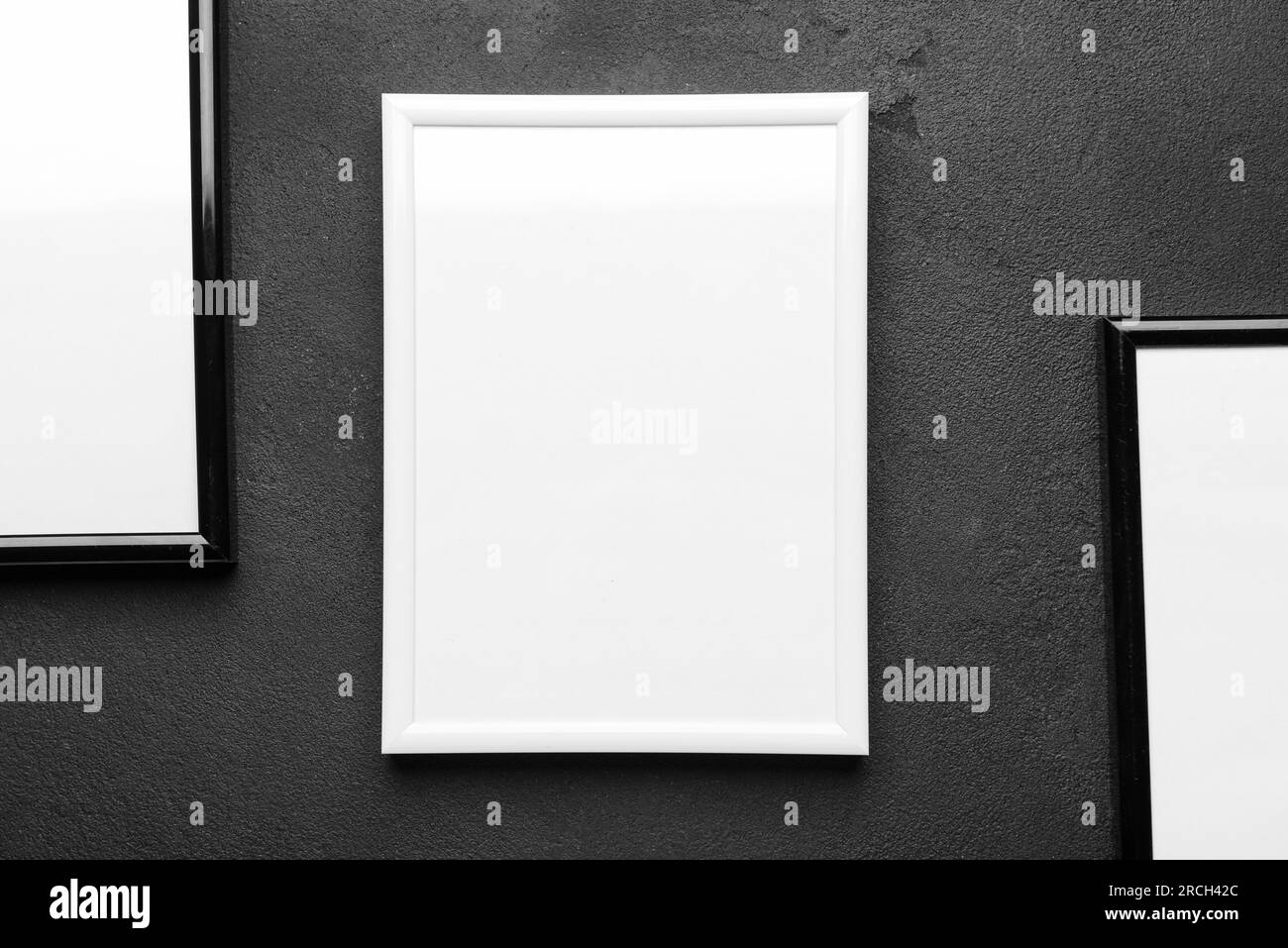 Blank photo frames on black background Stock Photo - Alamy