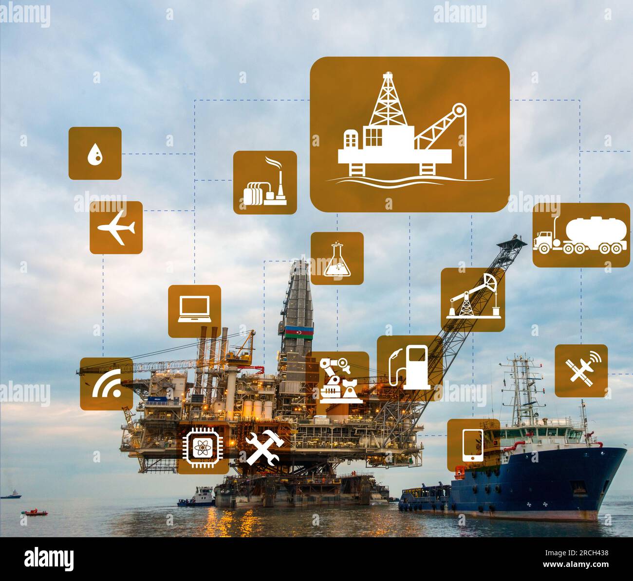 The concept of automation in oil and gas industry Stock Photo - Alamy
