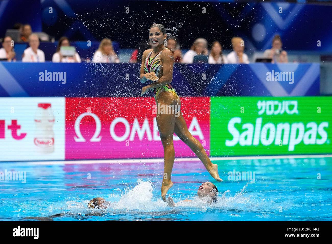 Egypt team competes in the team acrobatic of artistic swimming at the ...