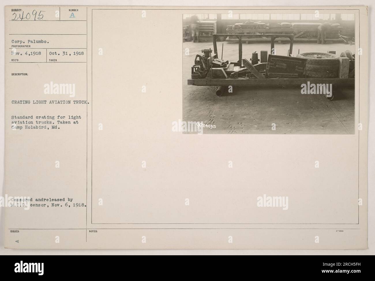 Corporal Palumbo operates a light aviation truck at Camp Holabird ...