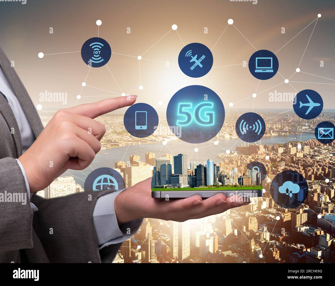 The 5g concept of internet connection technology Stock Photo - Alamy