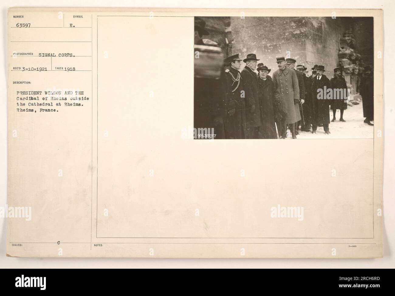 President Wilson and the Cardinal of Rheims are pictured outside the ...