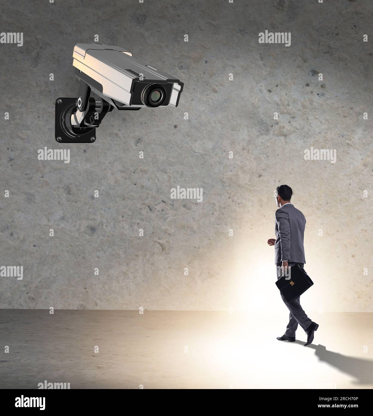Cameras wathing man in the spying concept Stock Photo - Alamy
