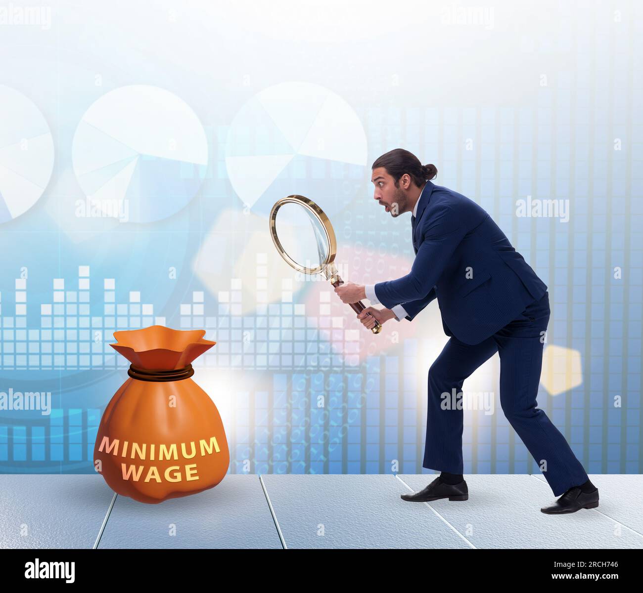 The concept of minimum wage with businessman Stock Photo - Alamy