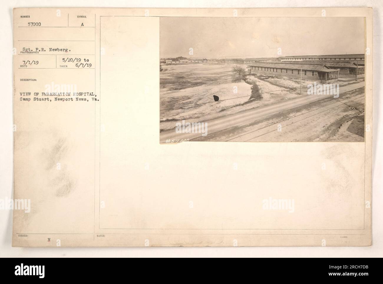 A view of the Embarkation Hospital at Camp Stuart in Newport News, VA ...