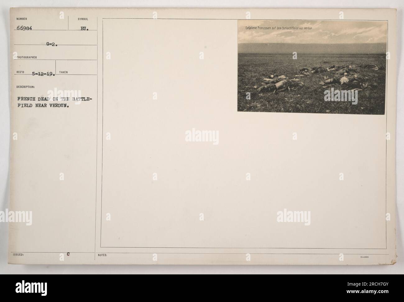 Caption: "French soldiers killed in action during the Battle of Verdun ...