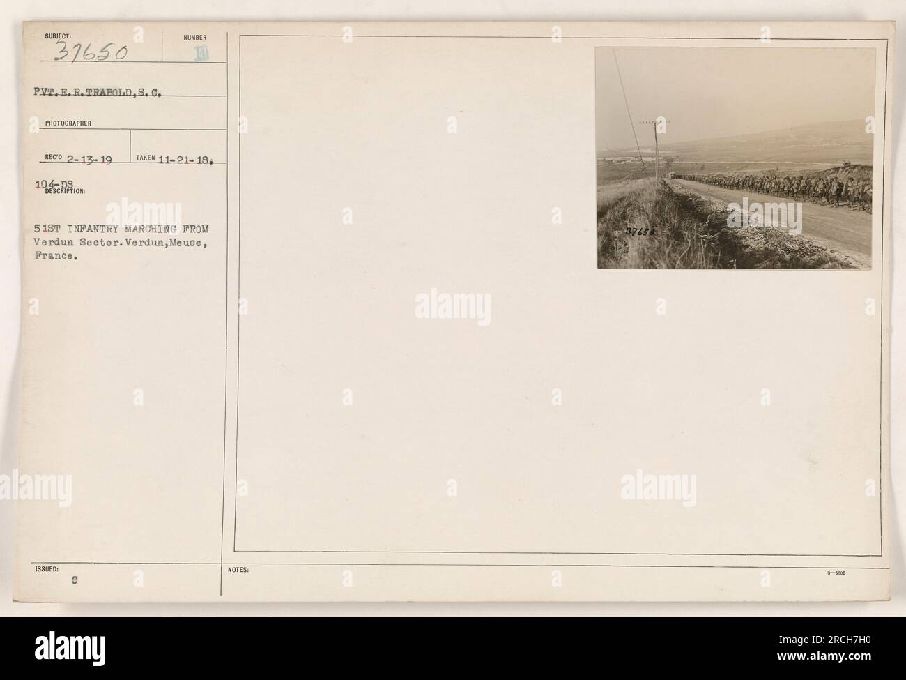 A photograph showing soldiers of the 51st Infantry marching from the ...