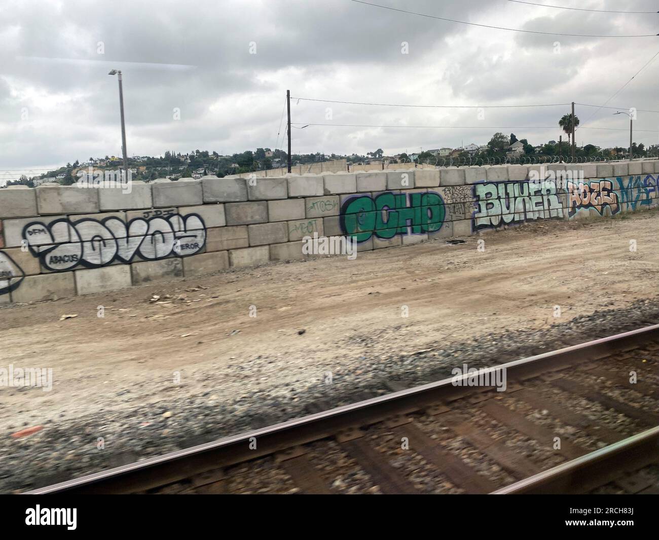 Graffiti Art along a railroad track Stock Photo - Alamy