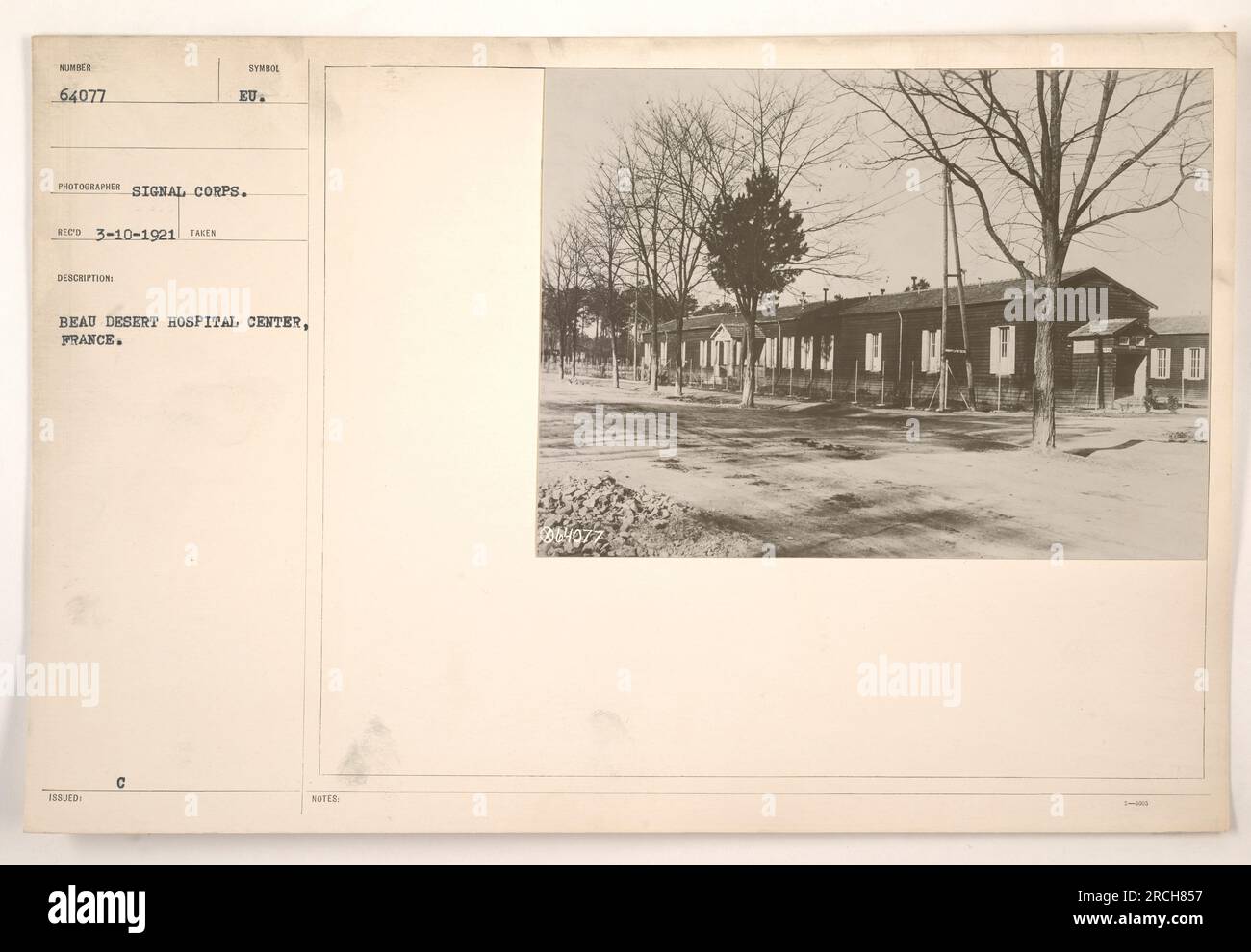 The photograph shows the Beau Desert Hospital Center in France during ...