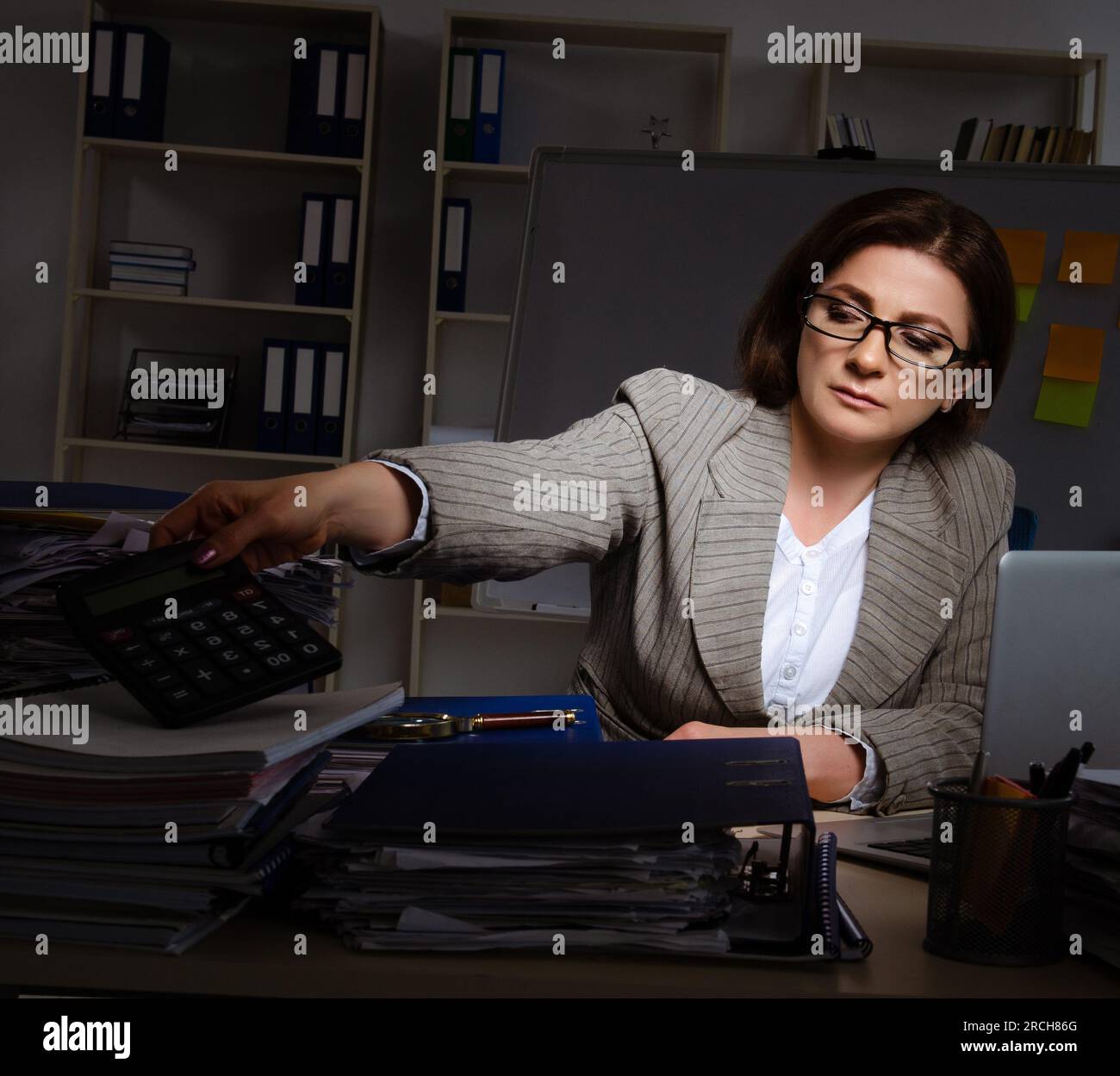 Exhausted financial accountant suffering hi-res stock photography and ...