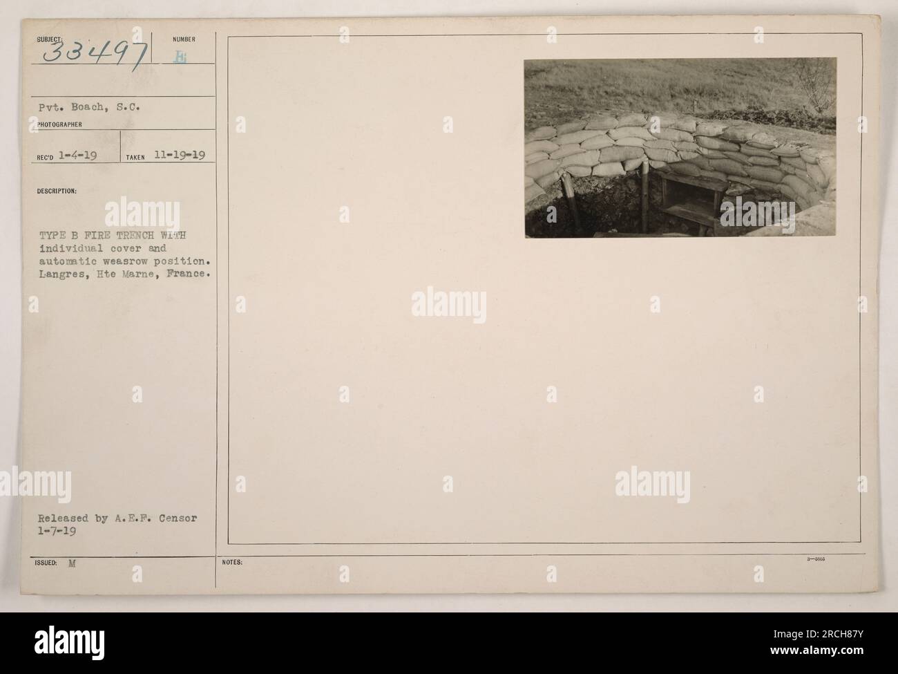 Private Bosch in a fire trench with individual cover and an automatic ...