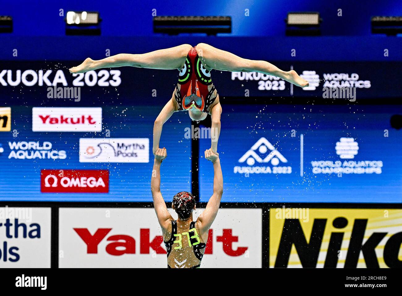 Fukuoka, Japan. 15th July, 2023. Team Japan competes in the Acrobatic ...