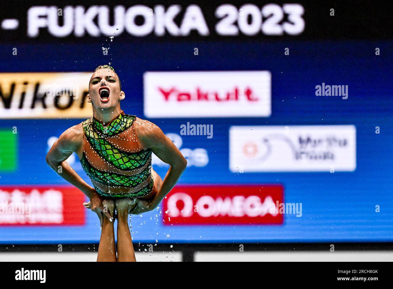 Fukuoka, Japan. 15th July, 2023. Team Greece competes in the Acrobatic ...
