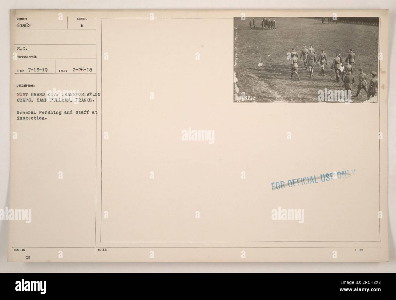 "General Pershing and his staff inspecting the 21st Grand Division ...