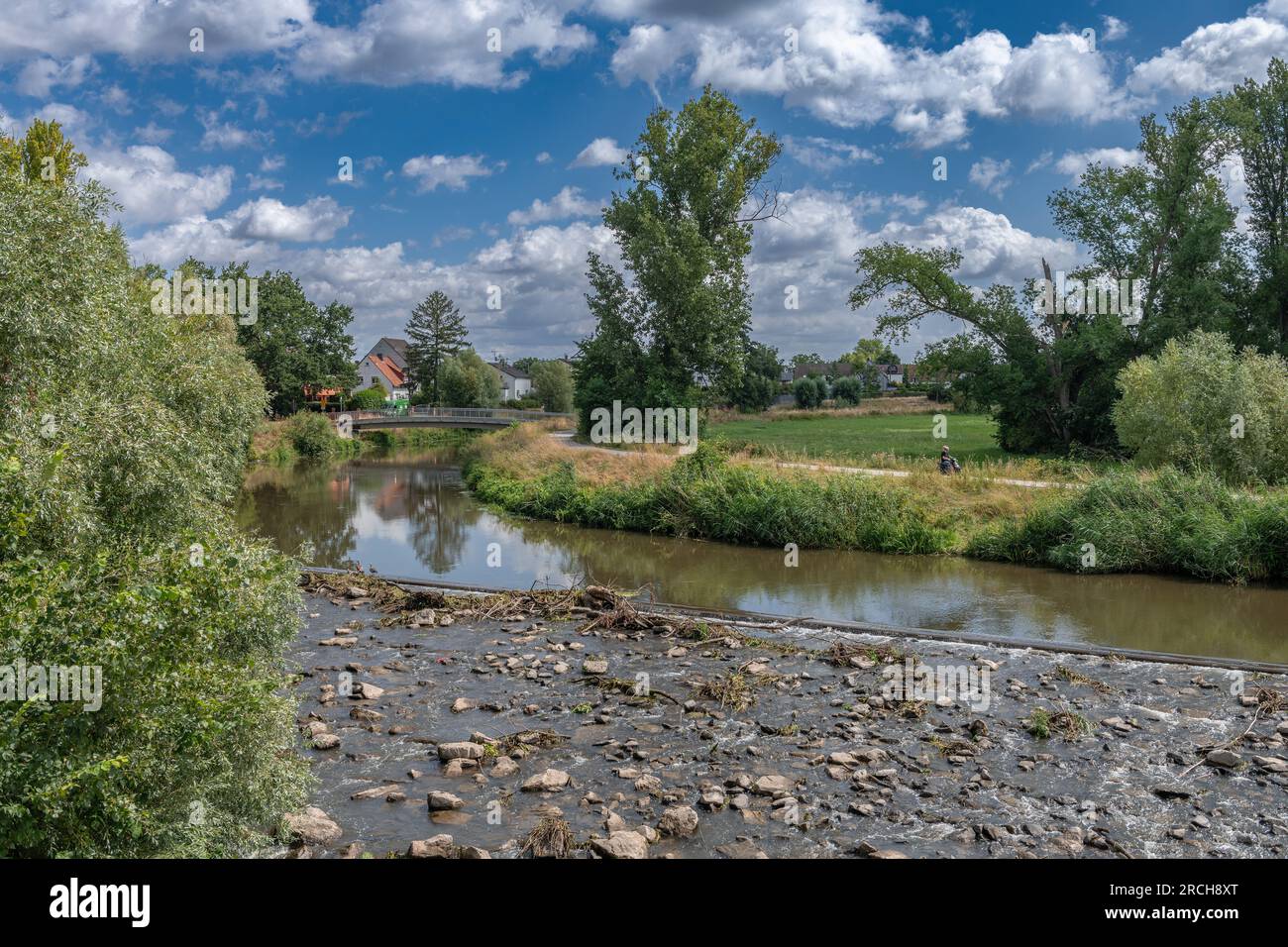 Renatured river landscape at the Nidda in Frankfurt, Germany Stock ...