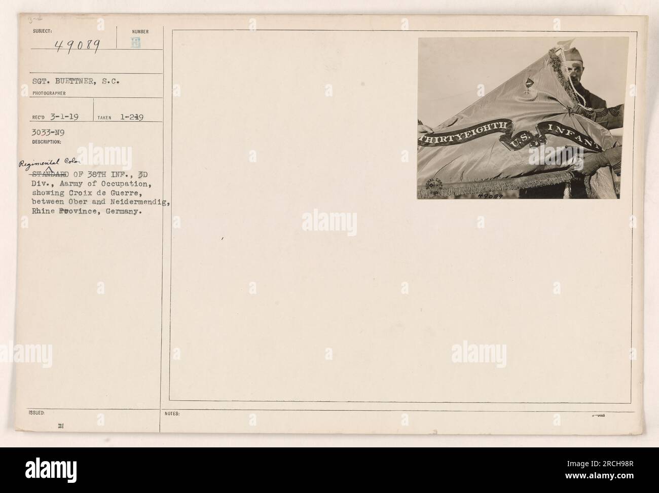 Regimental colors of the 38th Infantry, 3rd Division, Army of ...