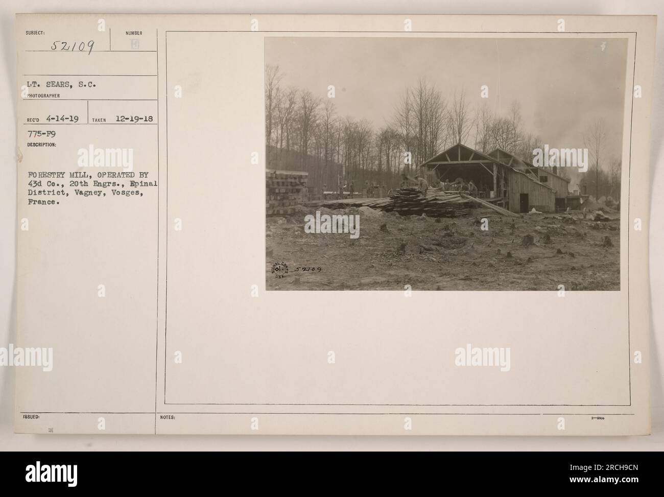 Forestry mill operated by the 43rd Company, 20th Engineers in Vagney ...