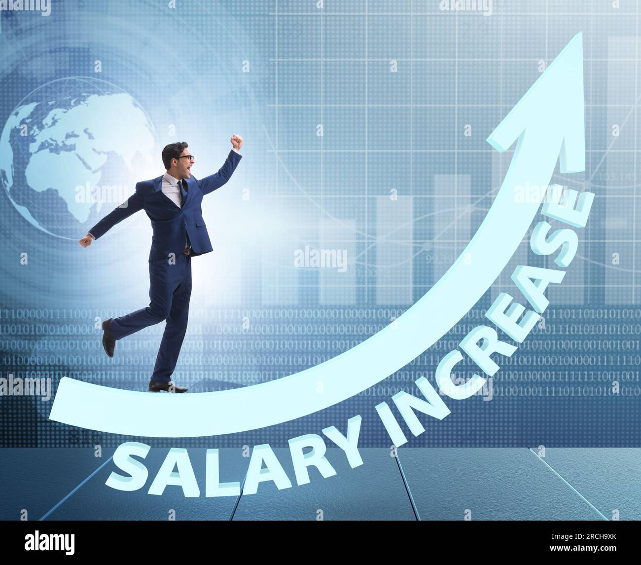 The employee in salary increase concept Stock Photo - Alamy