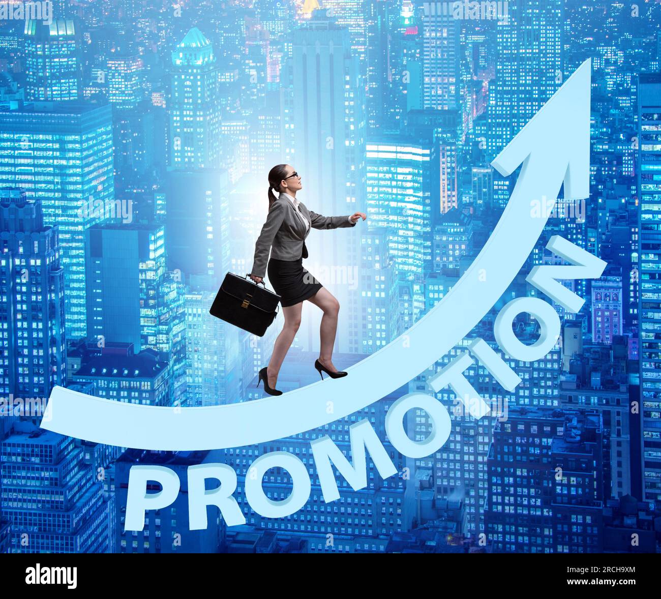 The employee in career promotion concept Stock Photo - Alamy