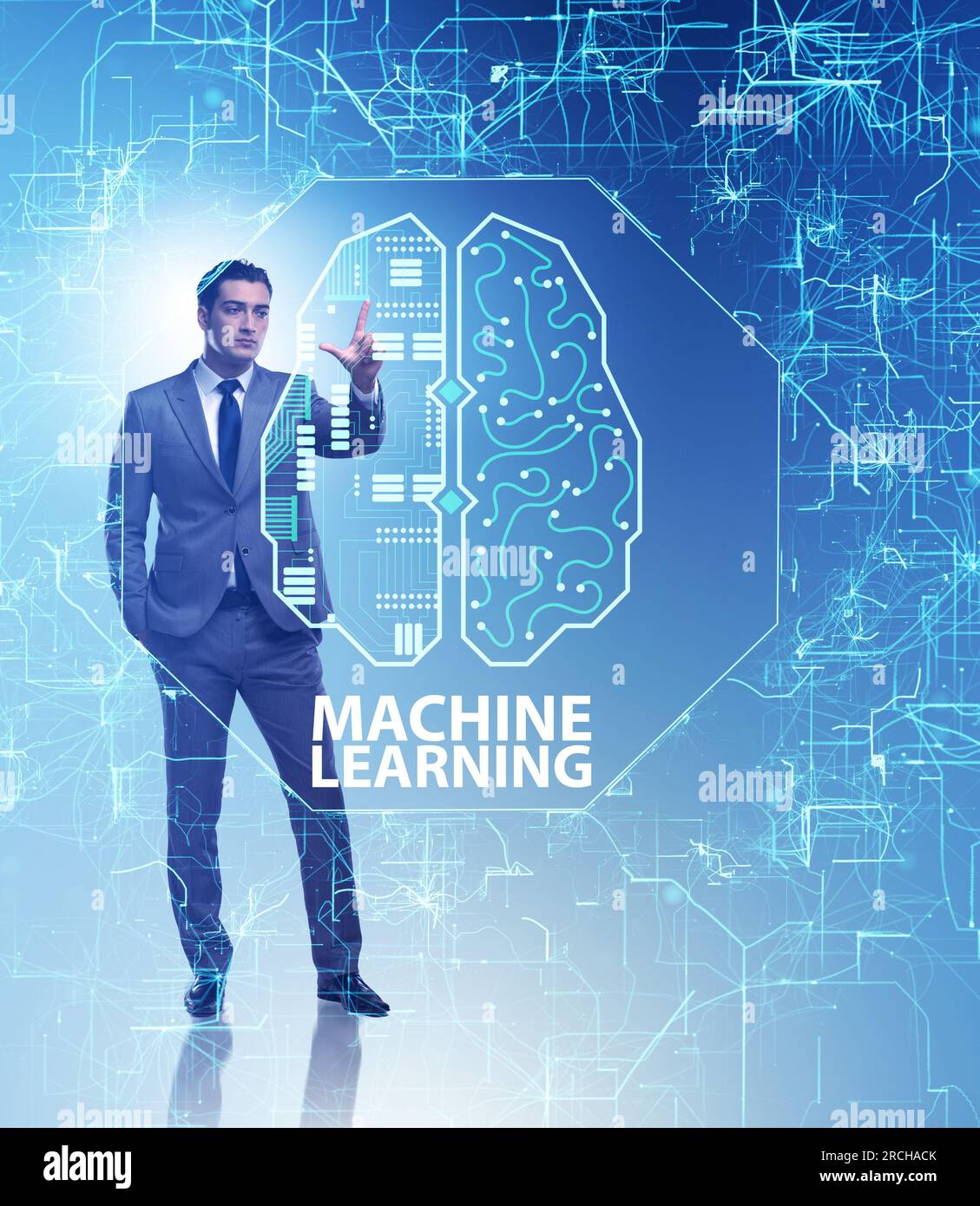 The machine learning concept as modern technology Stock Photo - Alamy