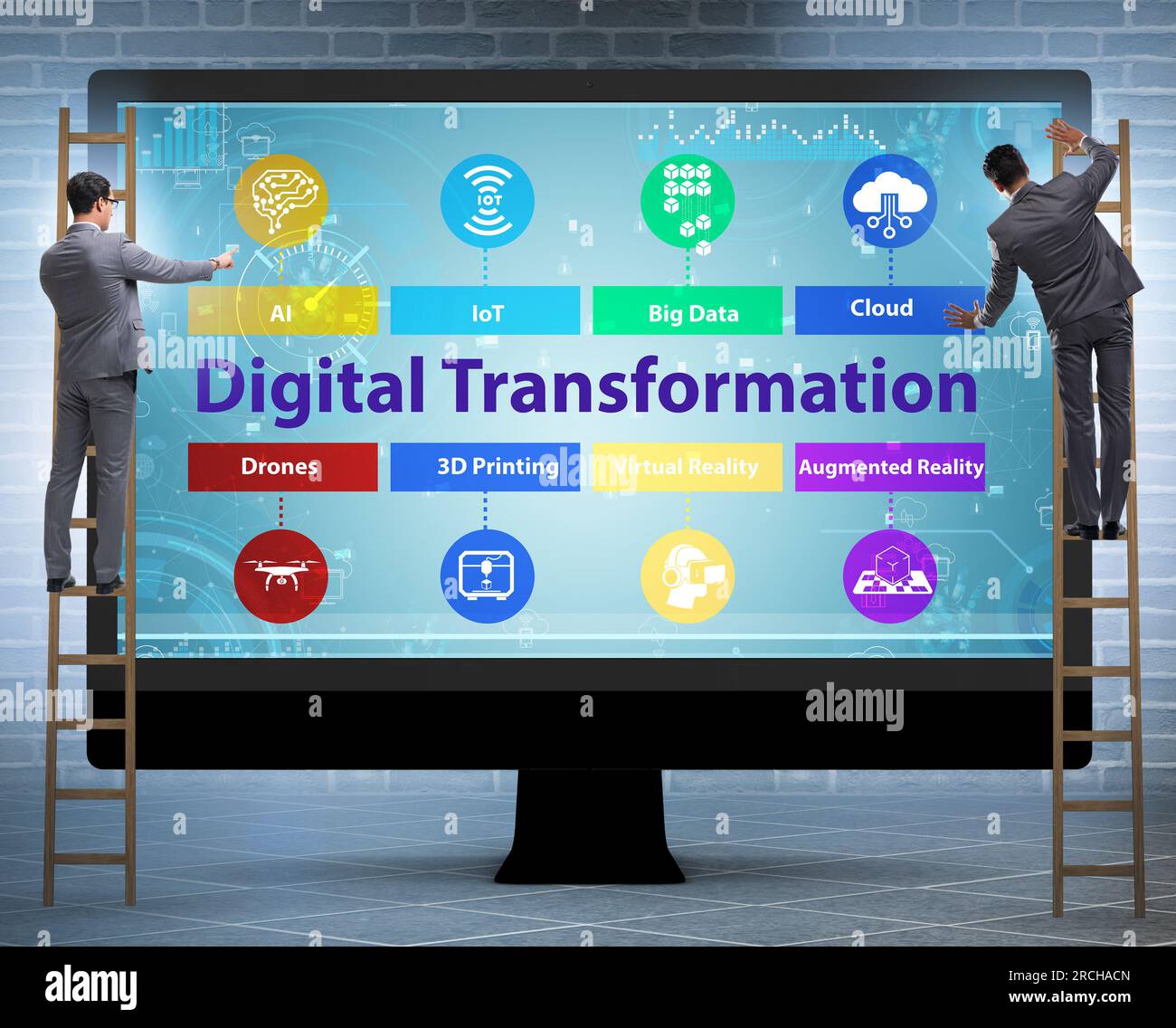 The digital transformation and digitalization technology concept Stock ...