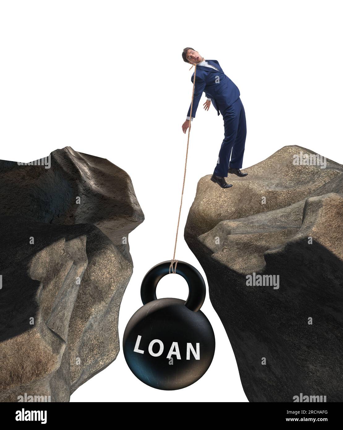 The concept of debt and load with businessman Stock Photo - Alamy
