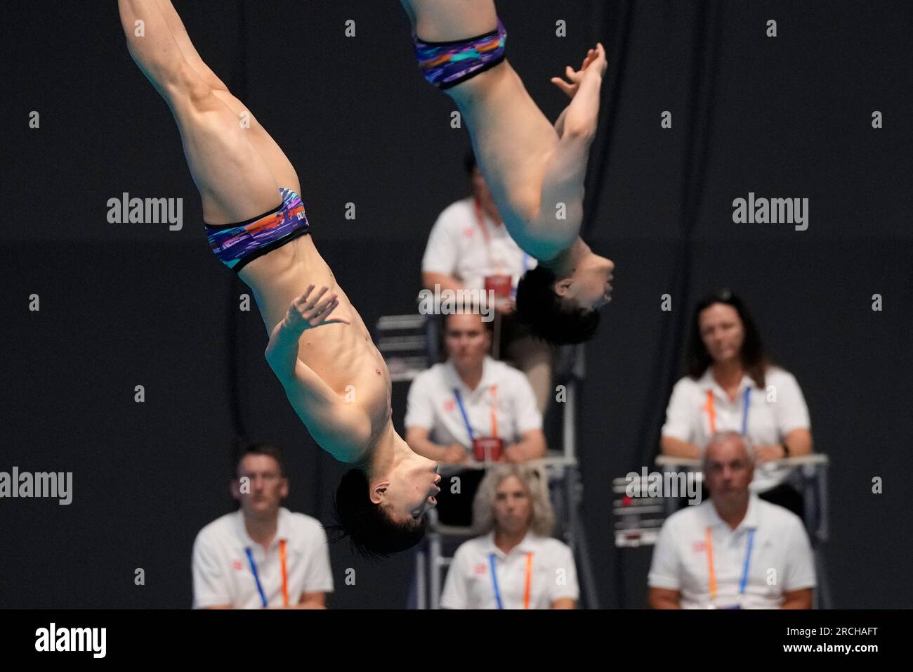 Yuto Araki and Haruki Suyama of Japan compete in the synchronized 3m ...