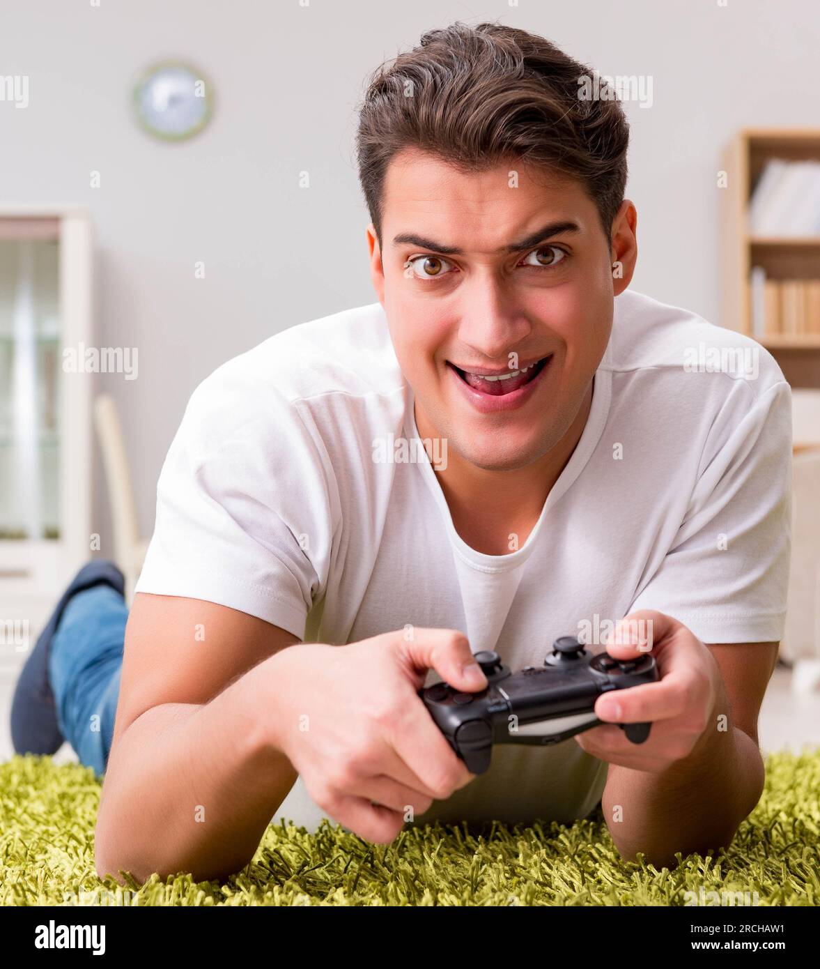 The man addicted to computer games Stock Photo - Alamy
