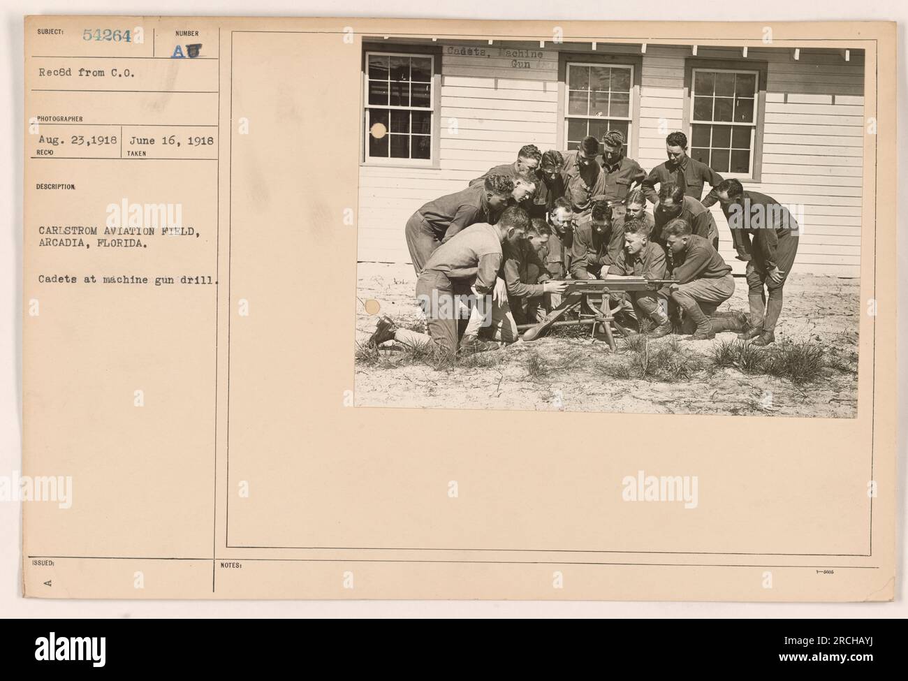 gun drill, Carlstrom Aviation Field, Arcadia, Florida, August 23, 1918 ...