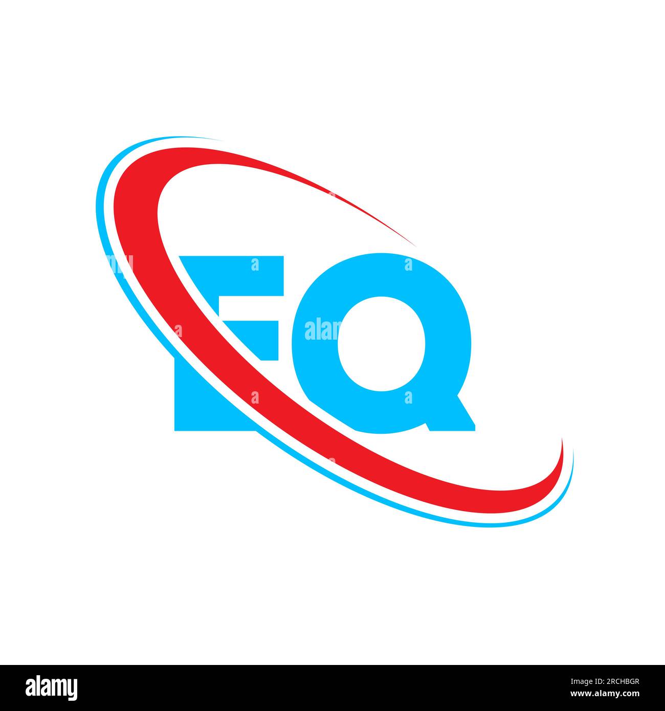 EQ E Q letter logo design. Initial letter EQ linked circle upercase ...