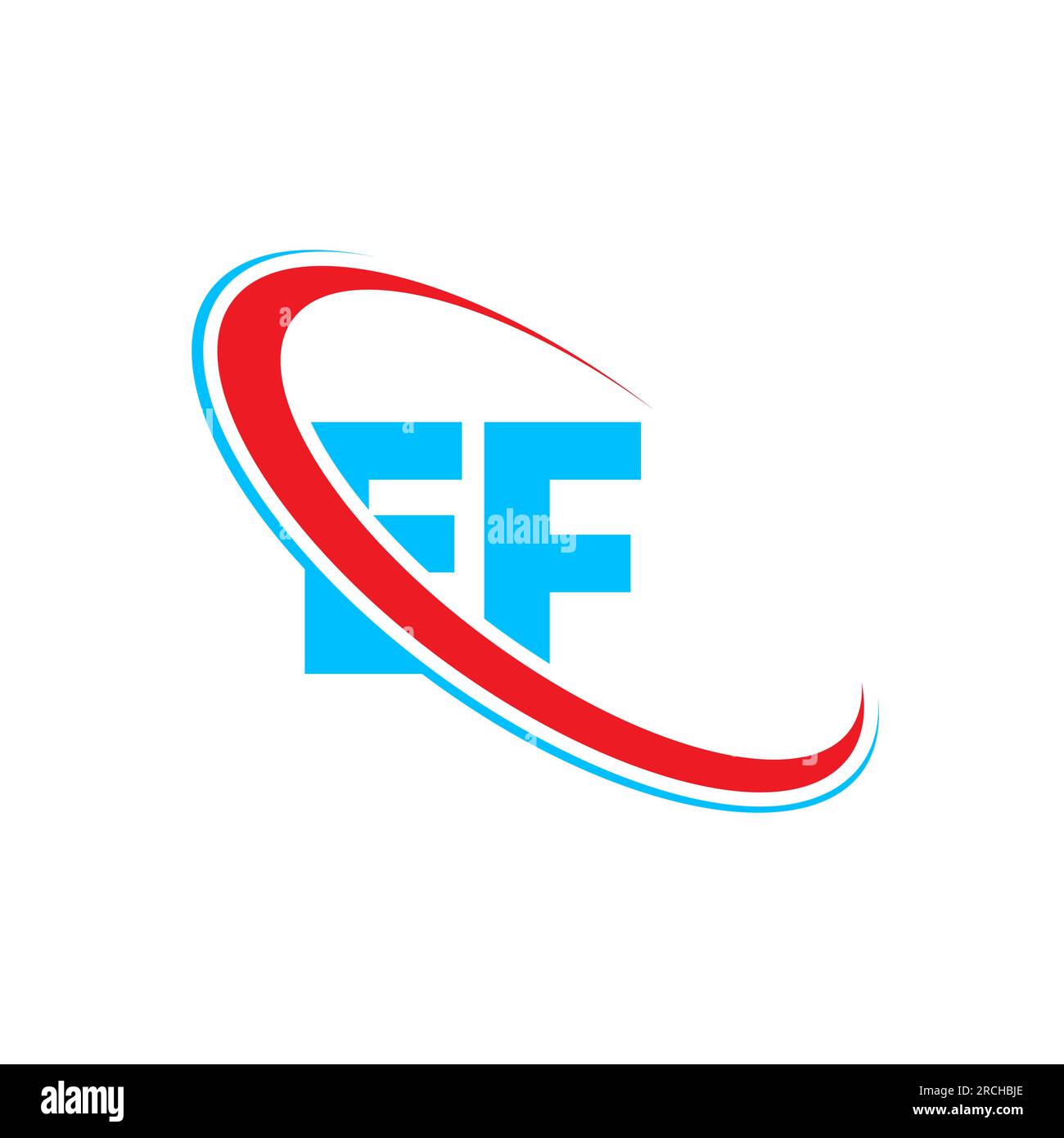 EF E F letter logo design. Initial letter EF linked circle upercase ...