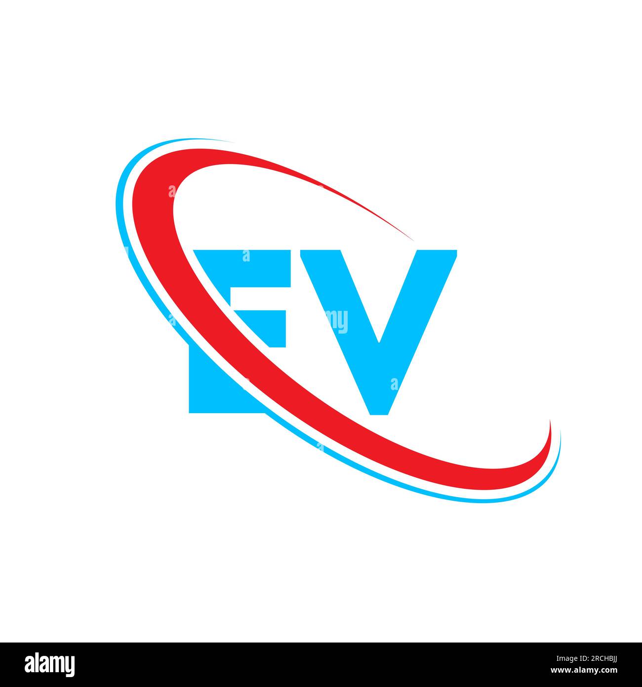 EV E V letter logo design. Initial letter EV linked circle upercase ...