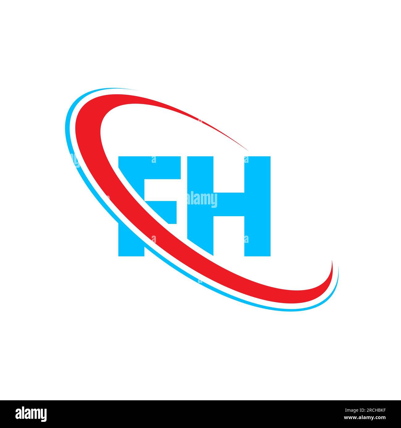 FH F H letter logo design. Initial letter FH linked circle upercase ...